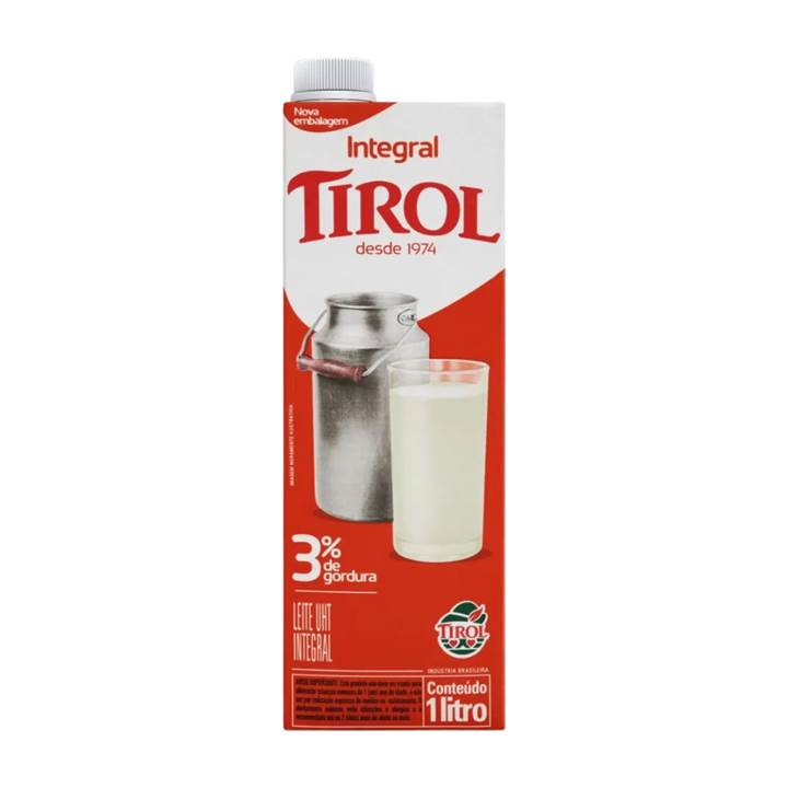 LEITE UHT INTEGRAL TAMPA ROSCA TIROL 1L | Frigocenter Maior Mix🥳🎉
